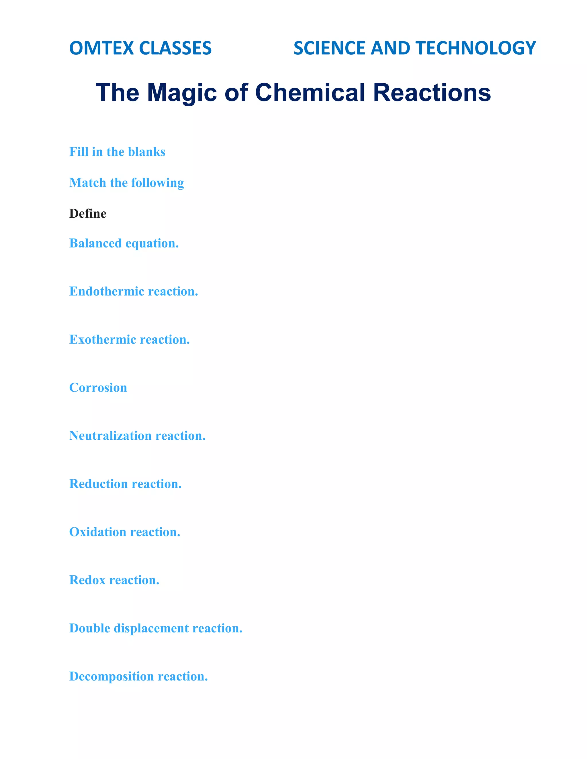 THE MAGIC OF CHEMICAL REACTIONS | PDF