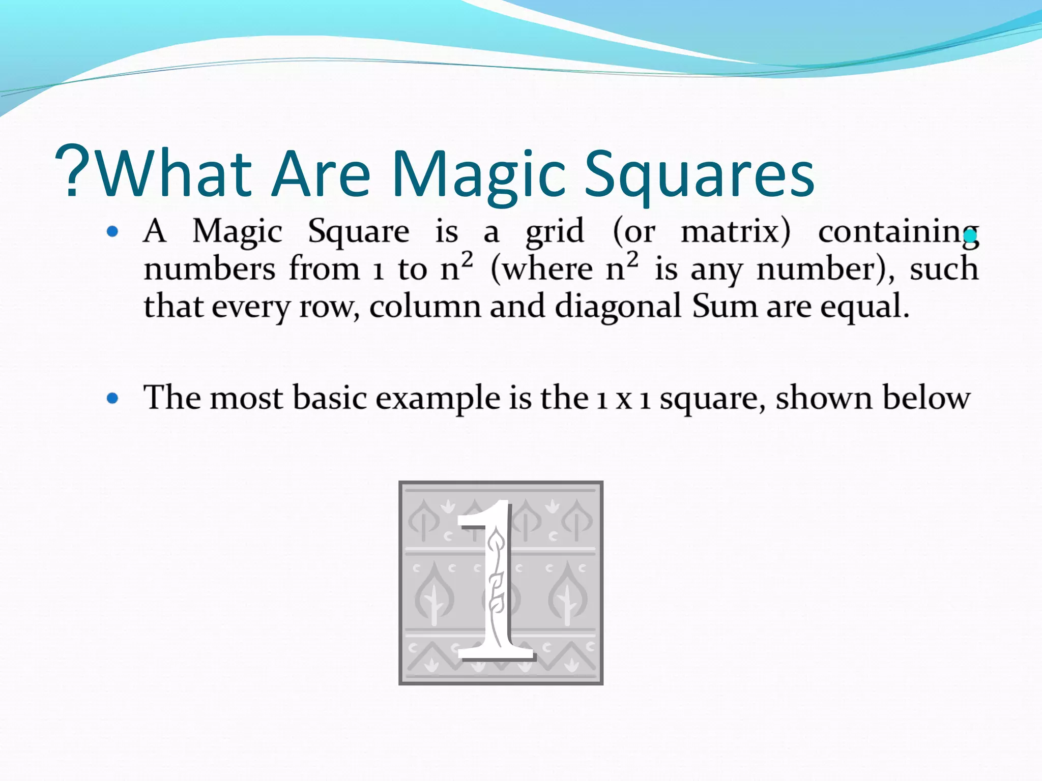 The magic of magic squares | PPT