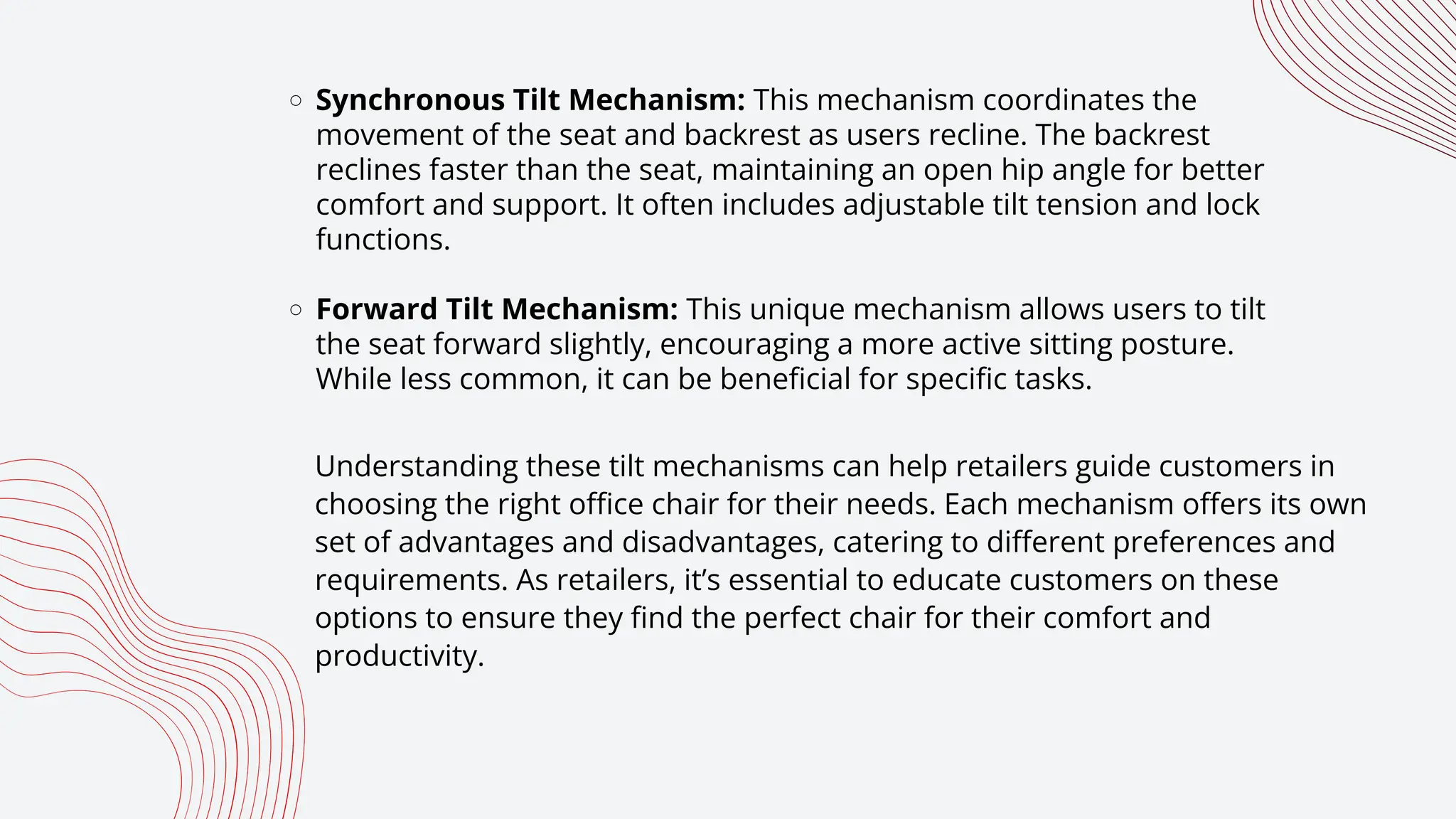 Different types of Office Chair Mechanisms | PDF