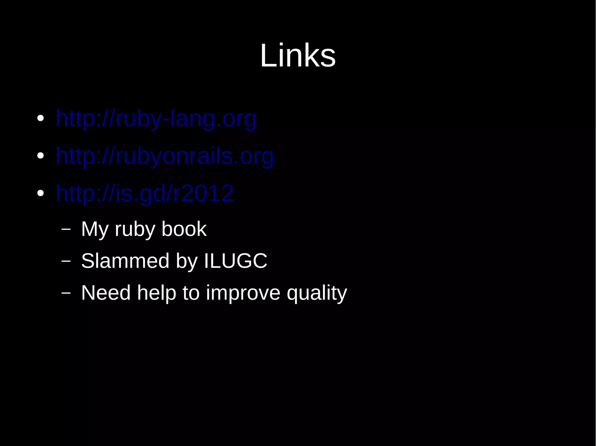 The magic of ruby | ODP | Programming Languages | Computing