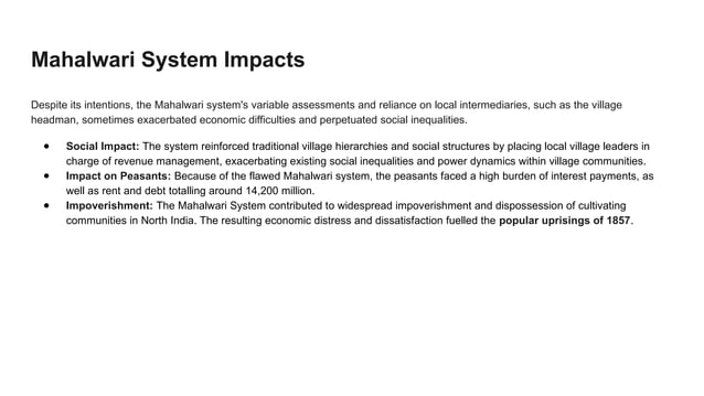 The Mahalwari System and its Influence on Agrarian Relation.pptx