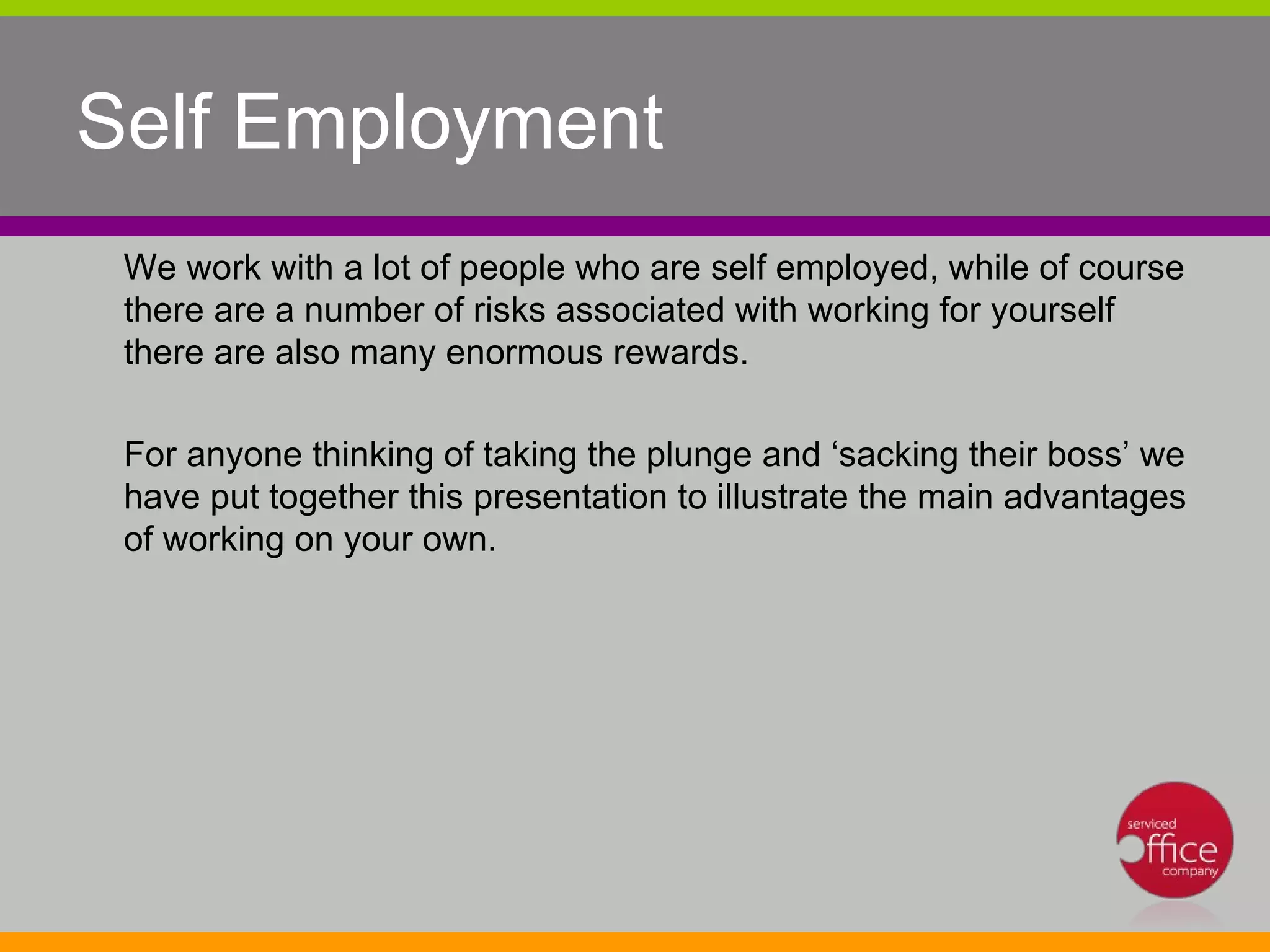 The main benefits of self-employment | PPT