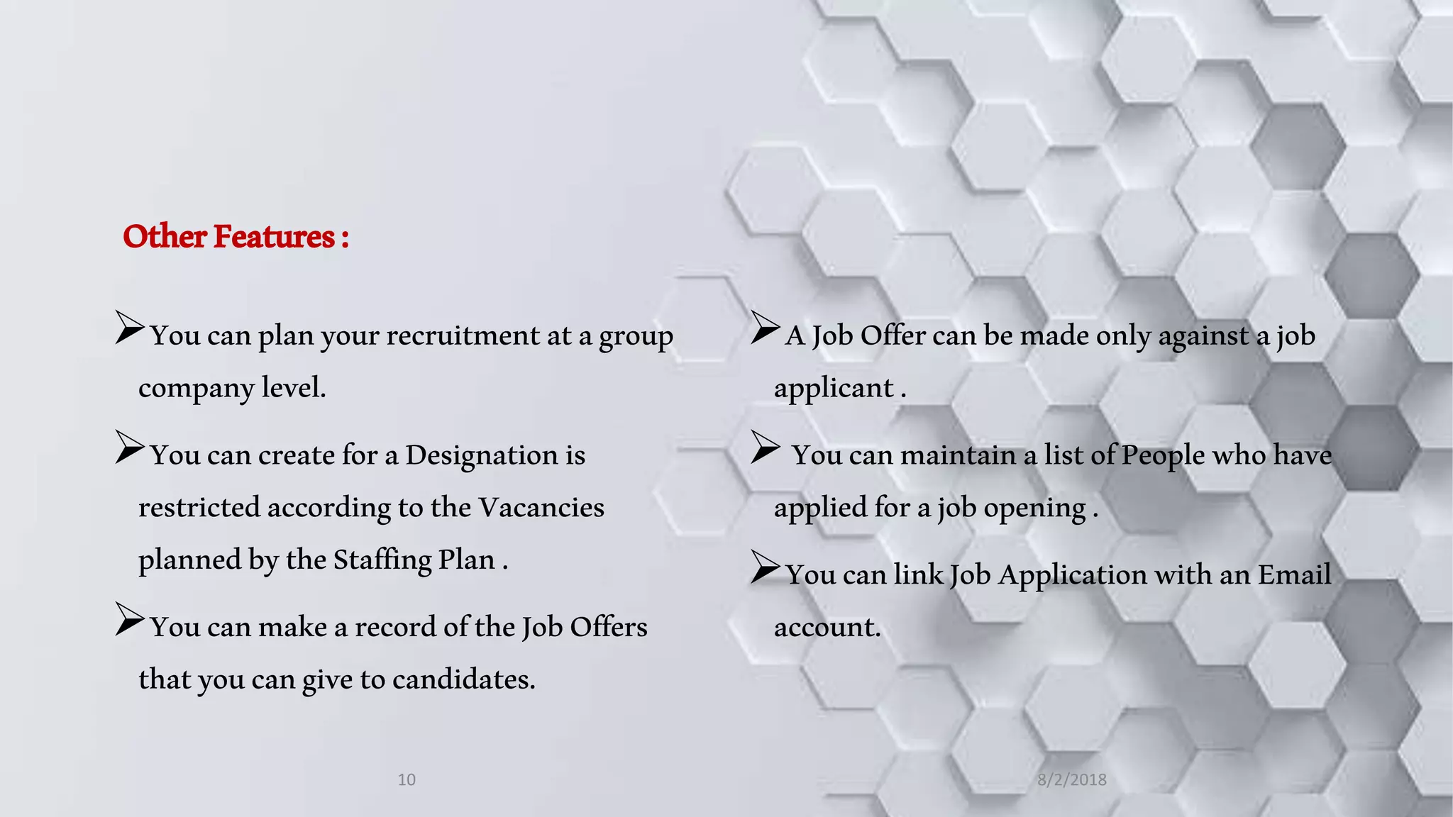 Main features of 4 ERP-HR Modules | PPT