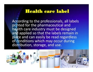 The main functions of labels | PDF | Pharmaceutical Drugs | Medical Health