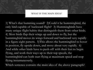 The Main Idea and Topic for ENG 72 | PPT