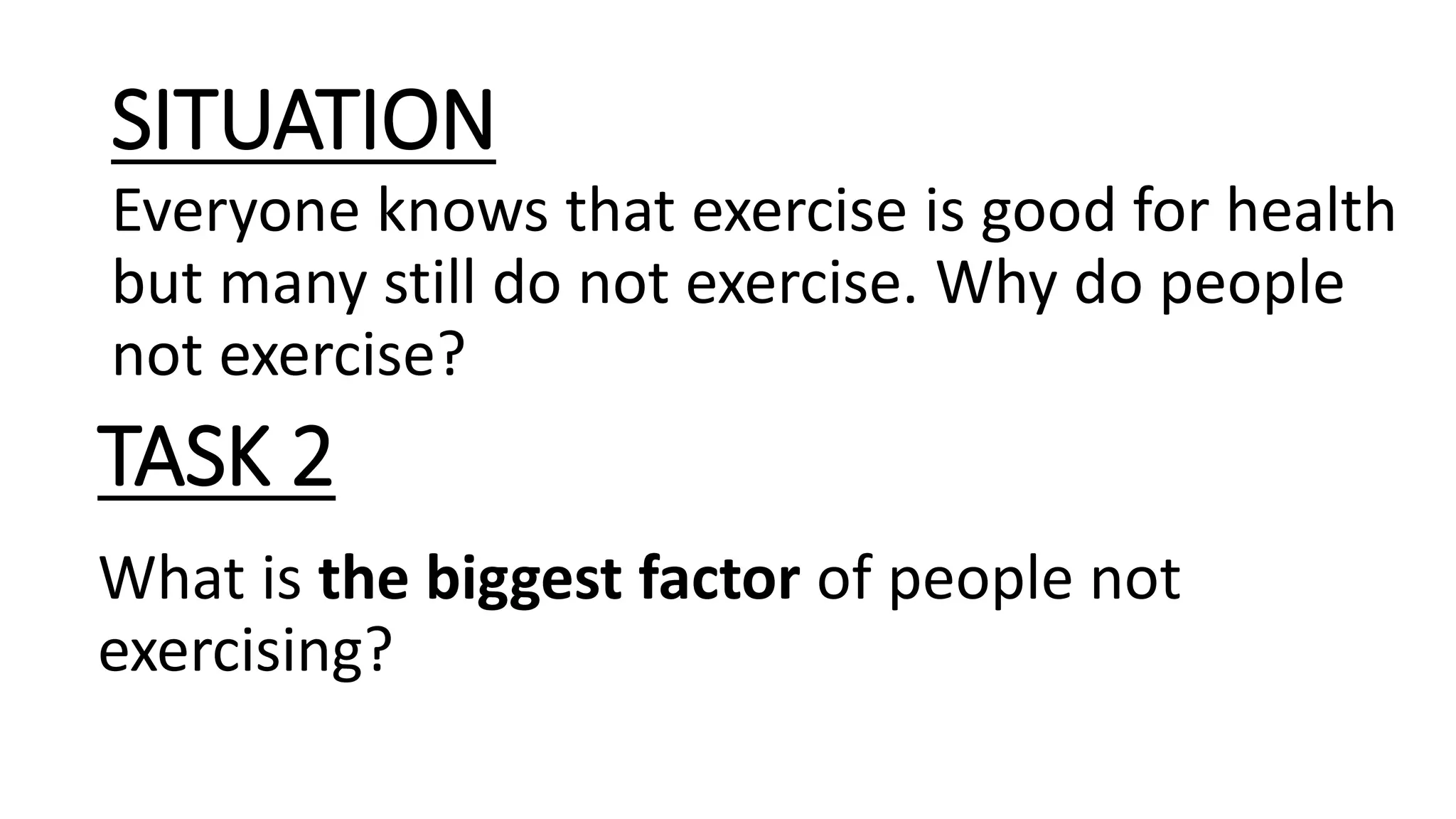 The main reason why people do not exercise | PDF