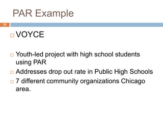 The mainstreaming of par in health care final version | PPT