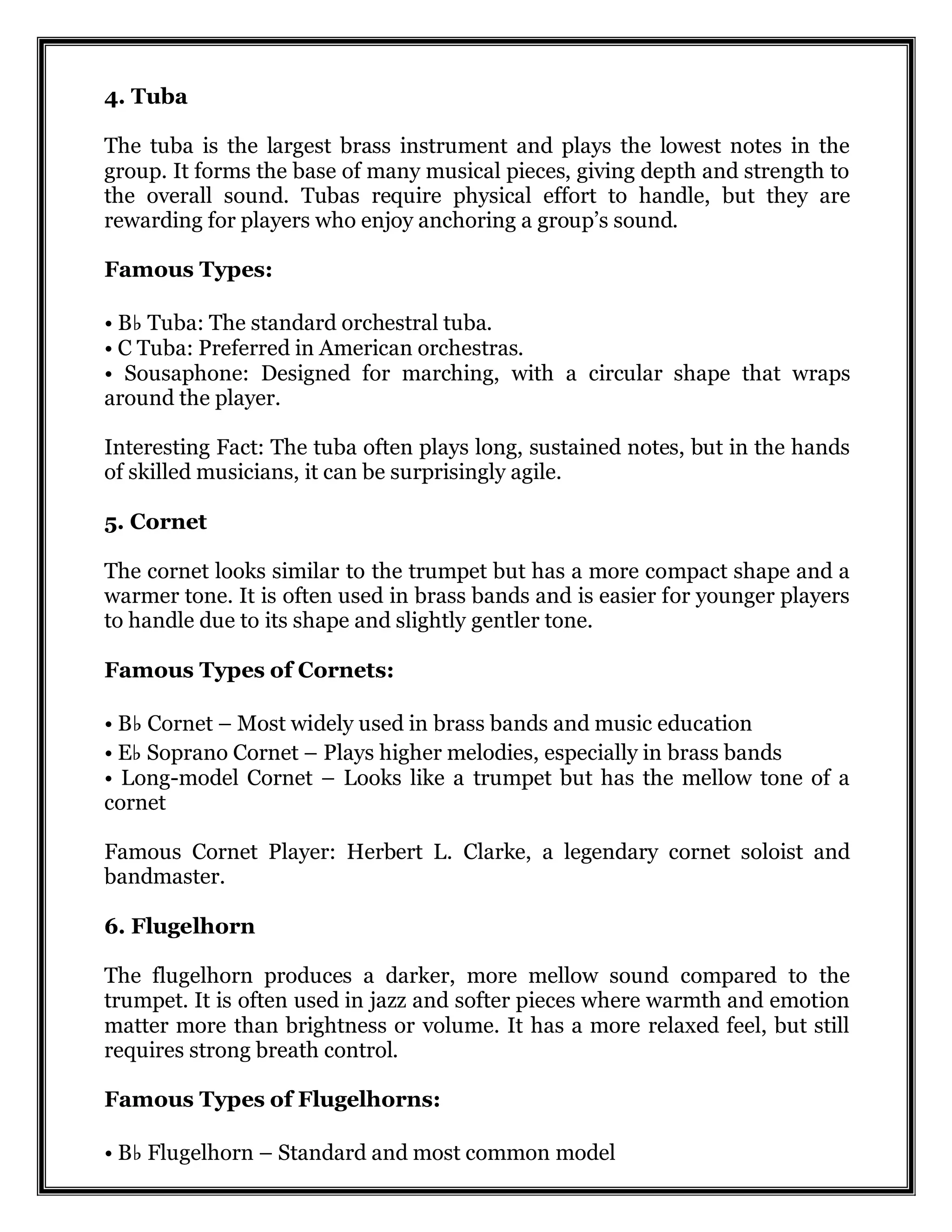 The Main Types of Brass Instruments and the Icons That Define Them | PDF