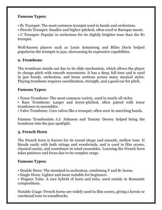 The Main Types of Brass Instruments and the Icons That Define Them | PDF