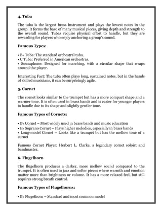 The Main Types of Brass Instruments and the Icons That Define Them | PDF