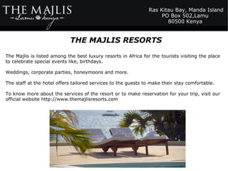 The Majlis is one of the Leading Luxury Resorts in Africa | PPT ...