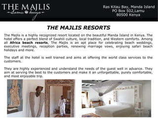 The Majlis is Listed among the Top Africa Beach Resorts | PPT