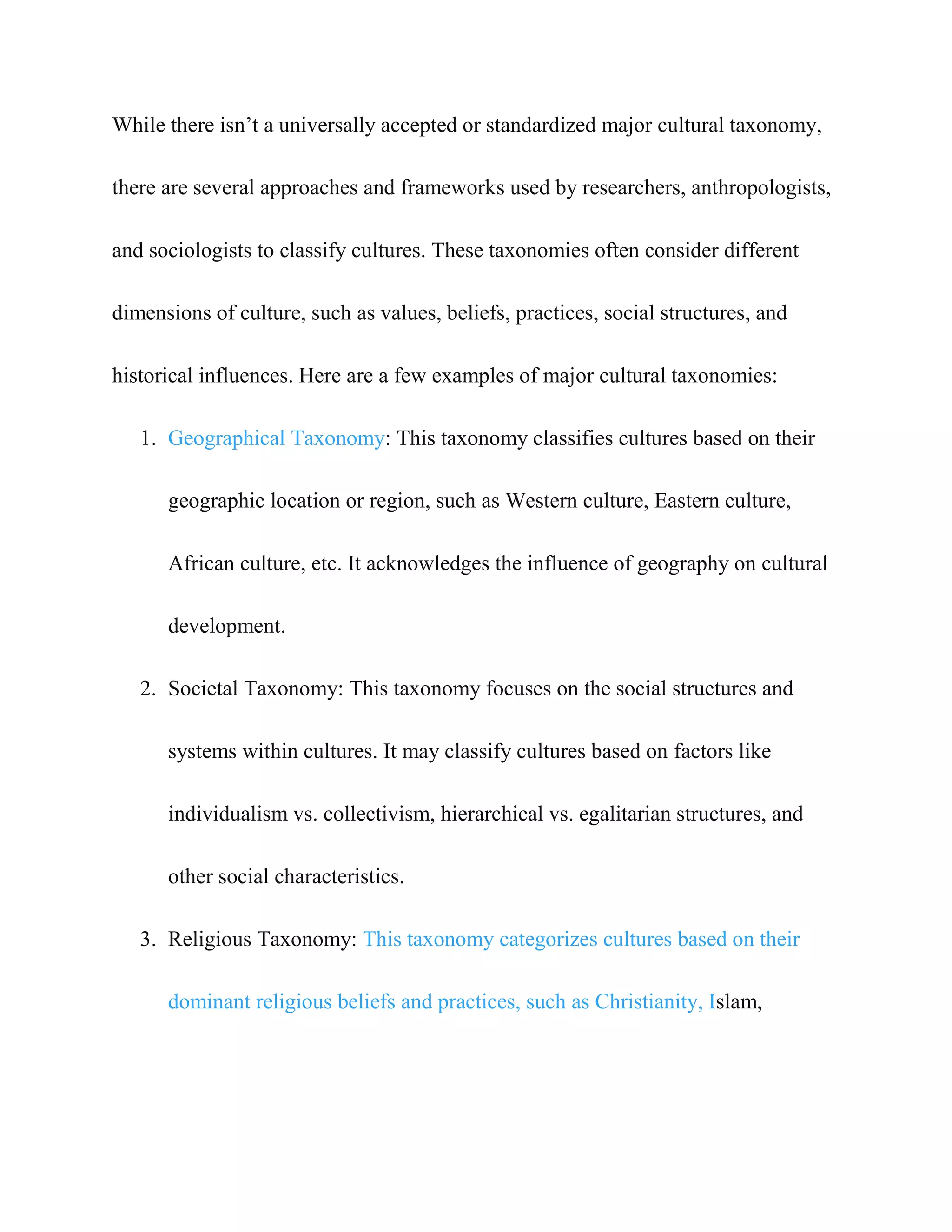 The major Cultural Taxonomy Assessment updated 2023 doc 7.docx