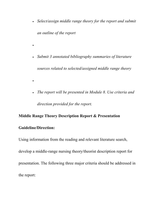 The major Middle range Theory report updated 2023 doc 3.docx