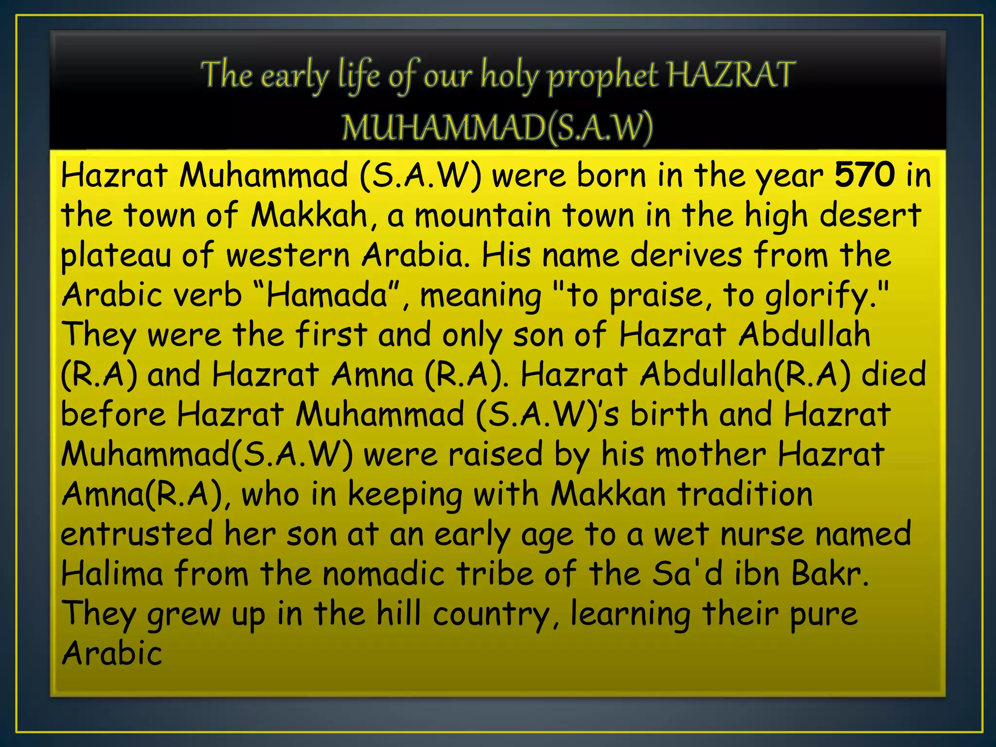 The makki life our holy prophet hazrat muhammad | PPTX