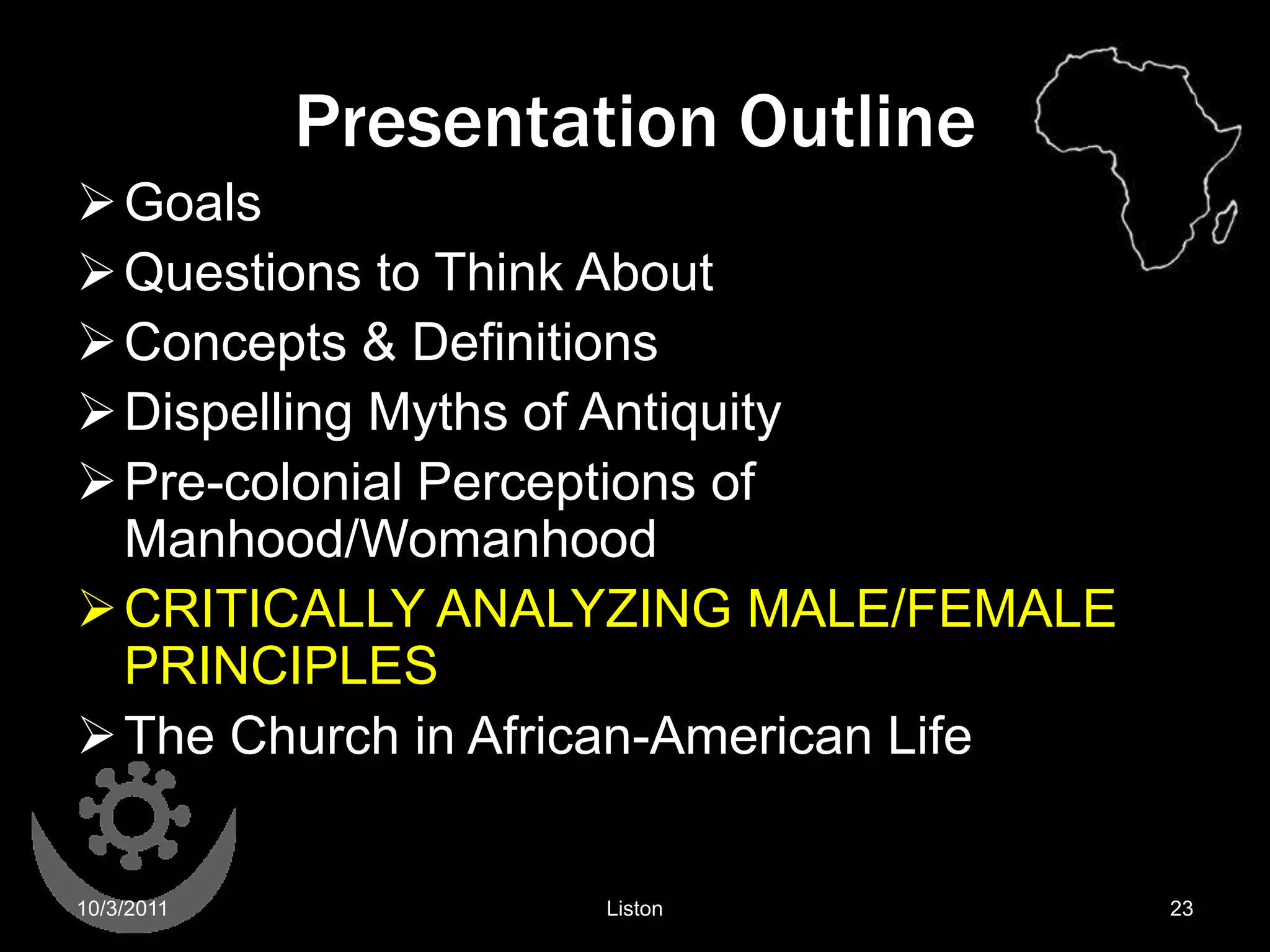 The male female principle in traditional africa | PPTX