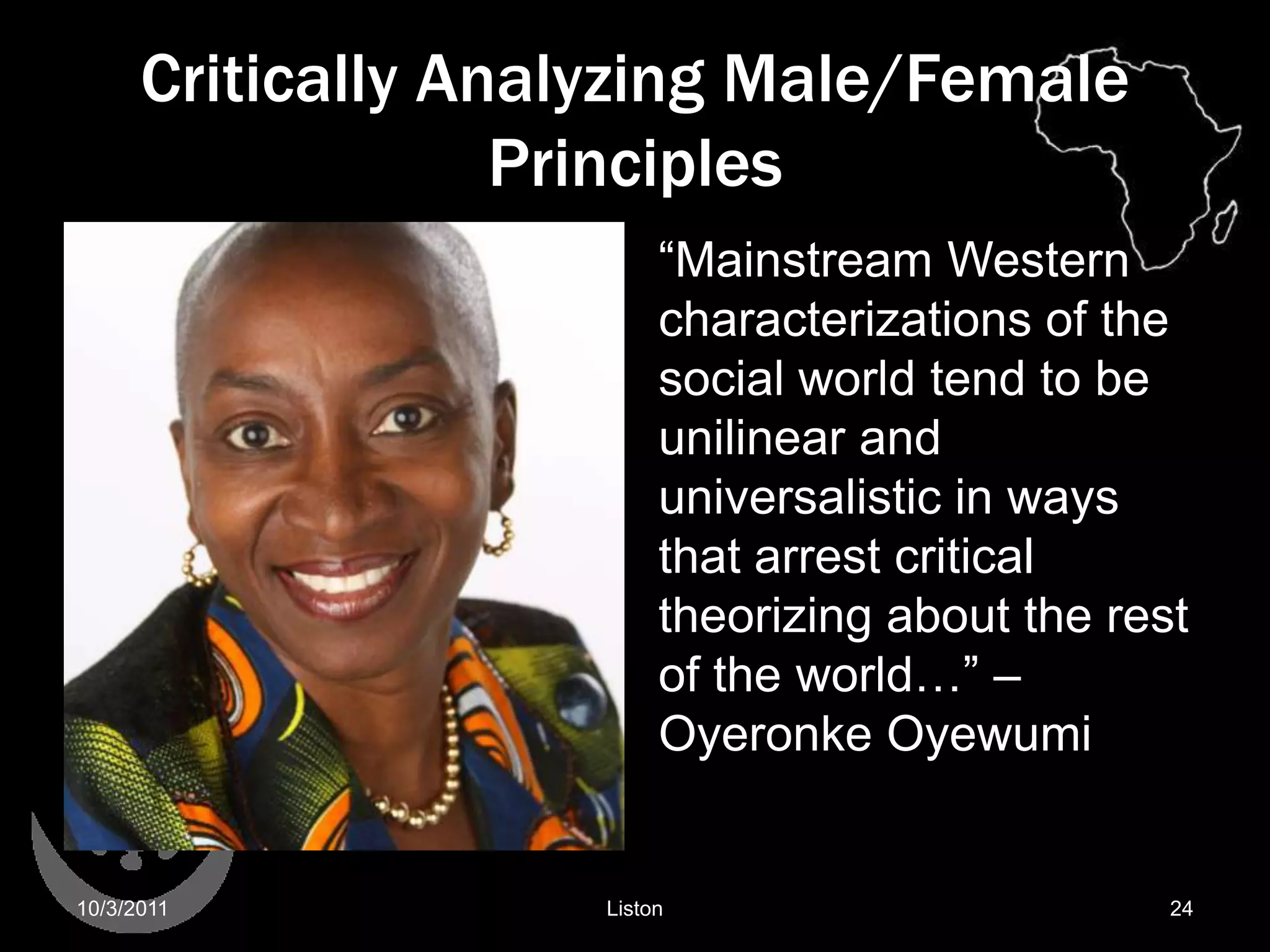 The male female principle in traditional africa | PPTX