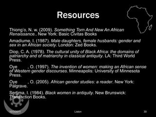 The male female principle in traditional africa | PPTX