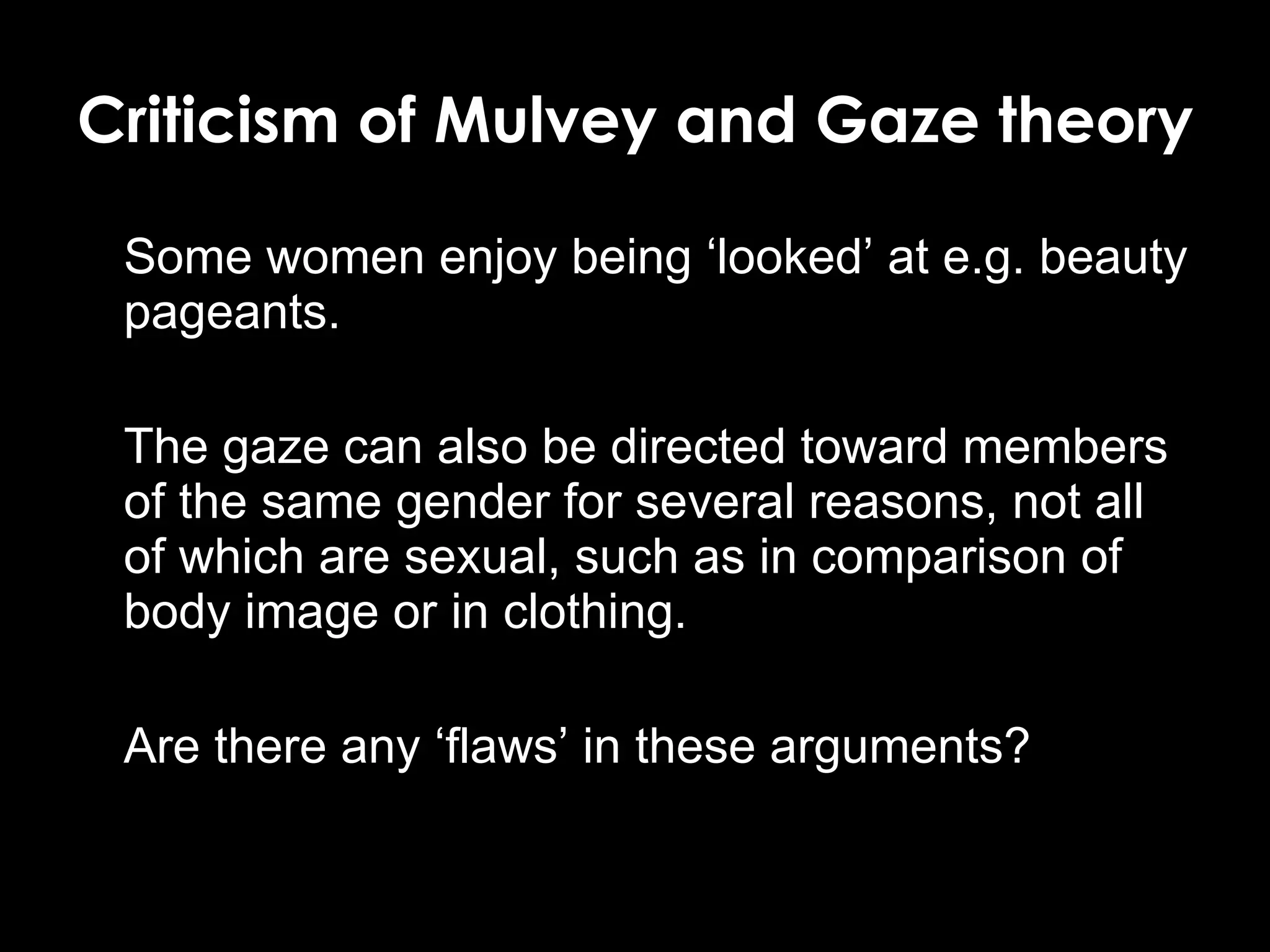 The Male Gaze Laura Mulvey | PPT