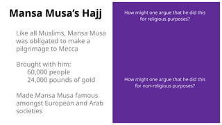 The Mali Empire and Mansa Musa's Emergence | PPTX