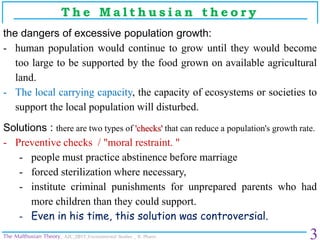 The malthusian theory_ Environmental studies | PPTX