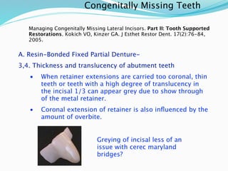 The management of congenitally missing lateral incisors h rosenberg | KEY
