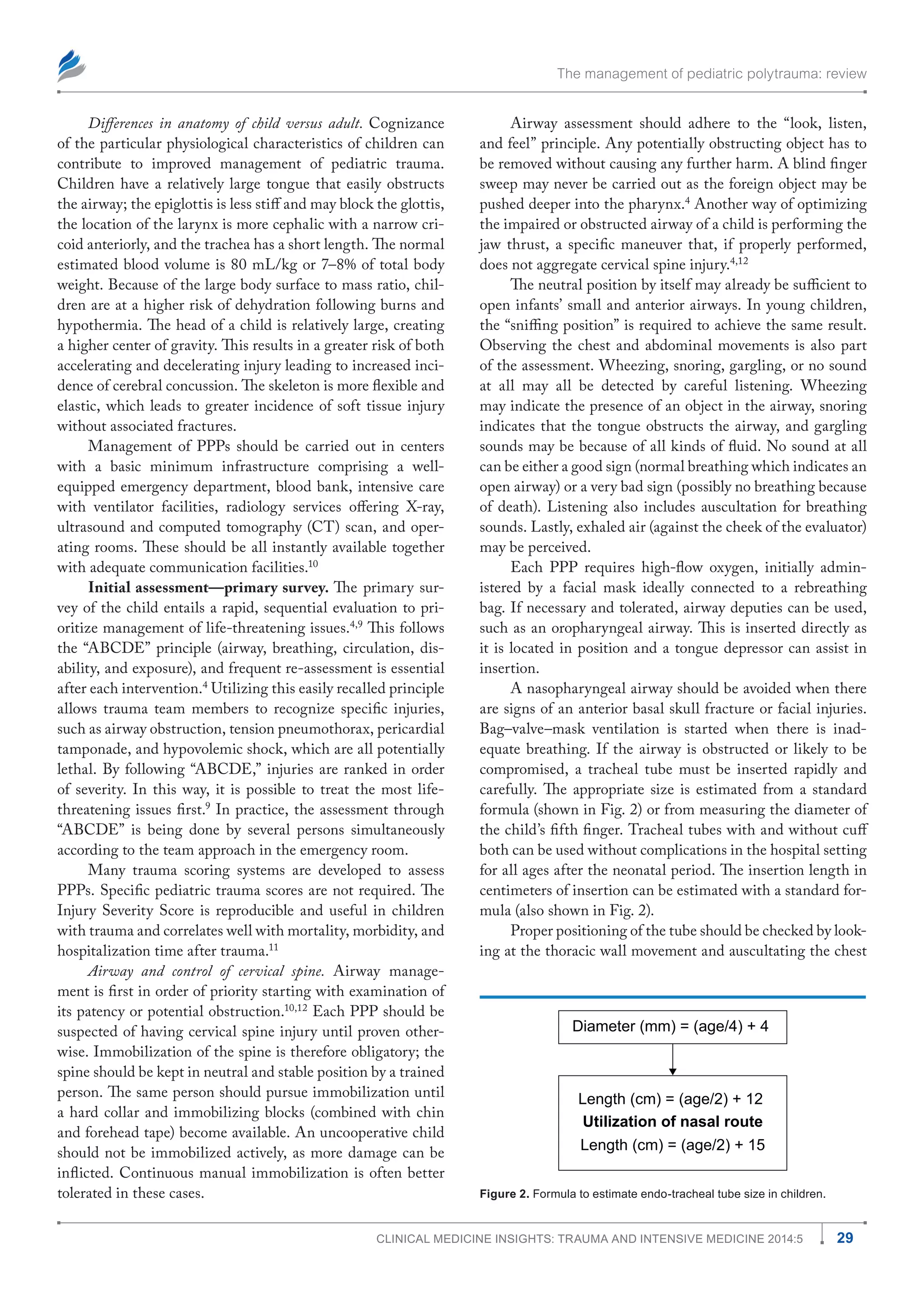 The management of pediatric polytrauma -a simple review | PDF