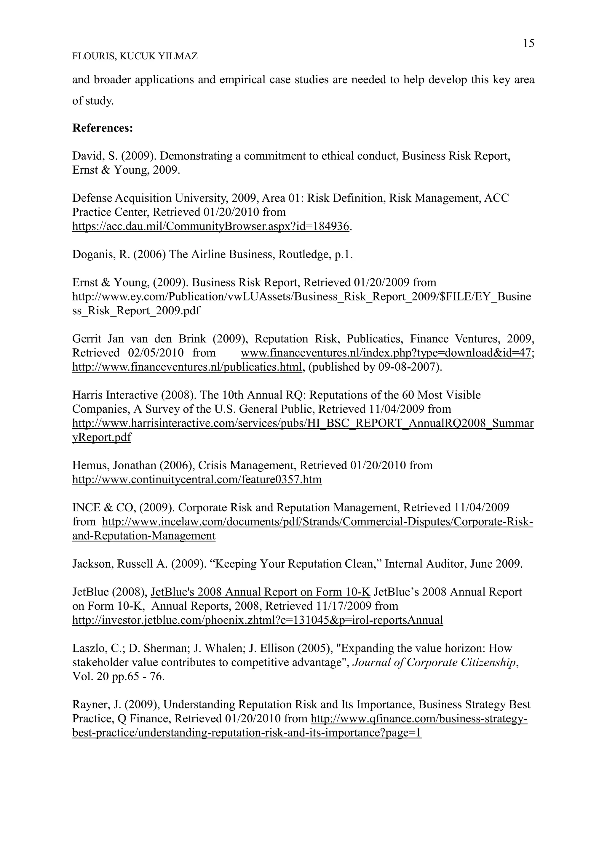 The management of reputation risk and airline sustainability | PDF