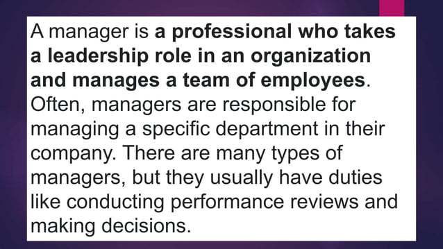 The functions, roles and skills of a Manager | PPTX | Executive ...