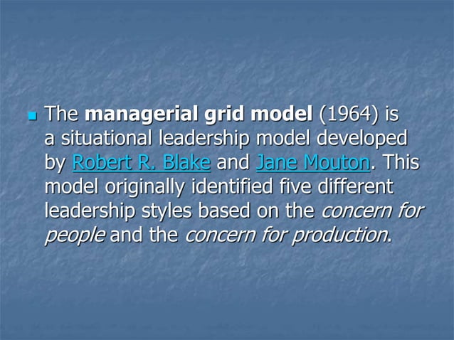 The managerial grid presentation | PPTX