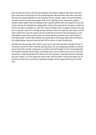 The mandalorian season 2 review series episode 3 script 3 | PDF