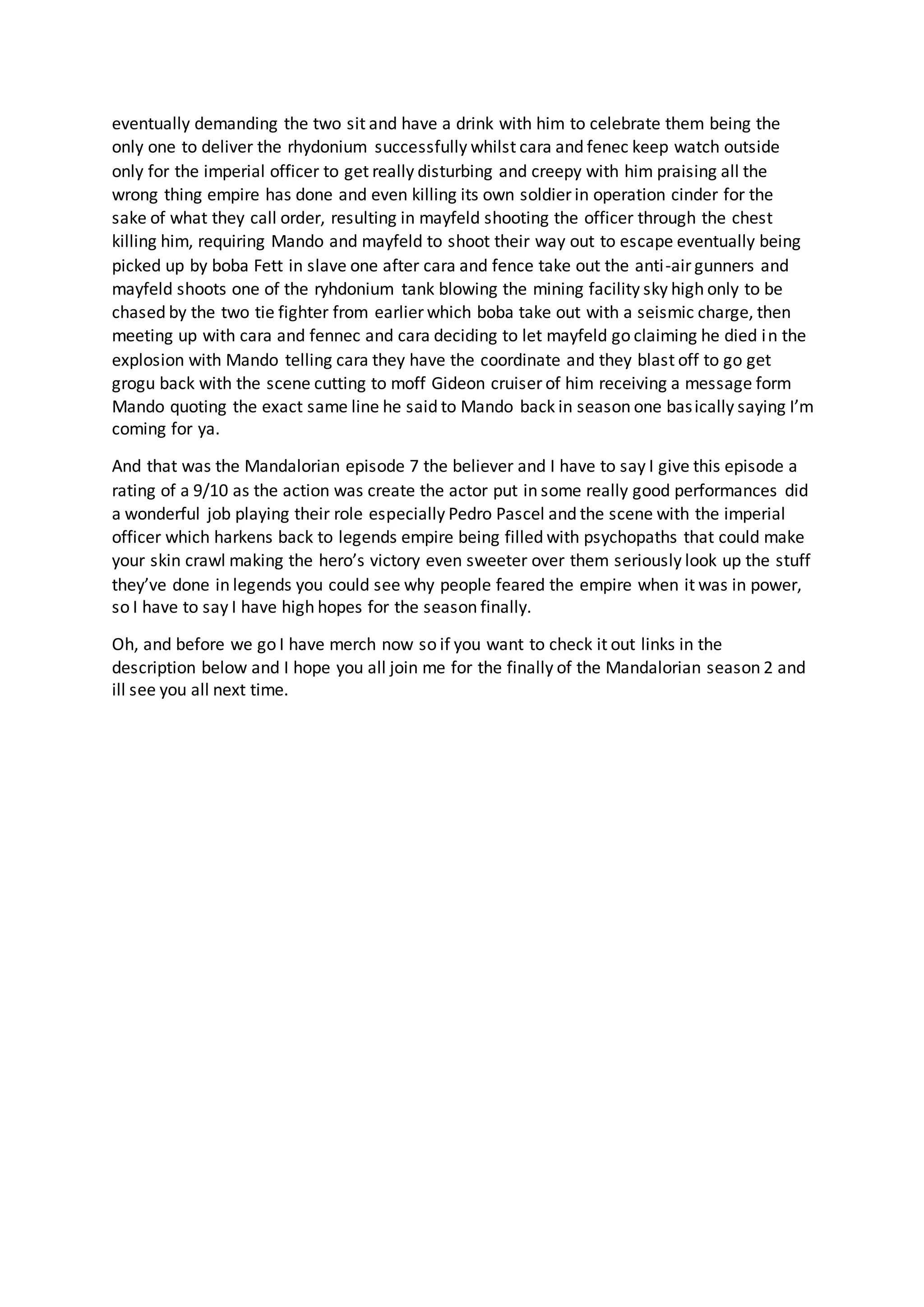 The mandalorian season 2 review series episode 7 script 7 | PDF