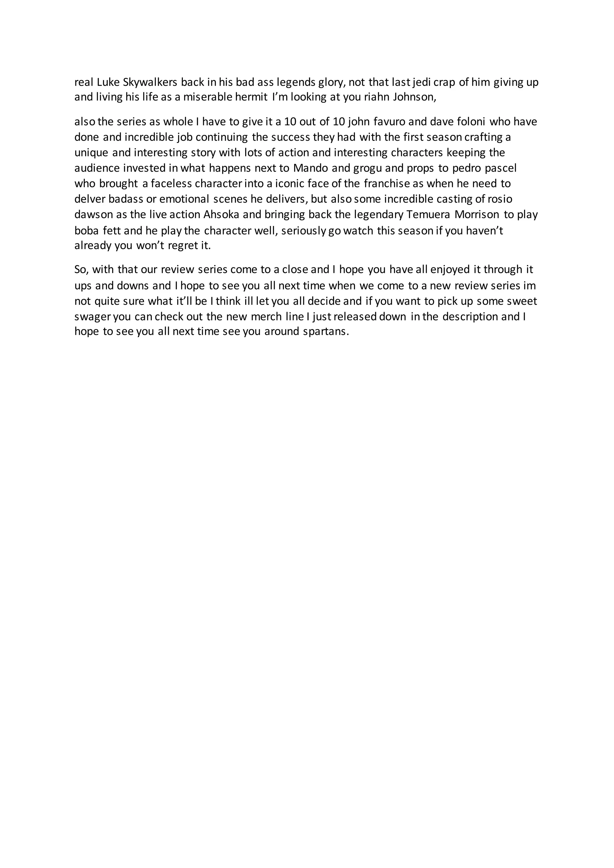 The mandalorian season 2 review series episode 8 script 8 | DOCX ...