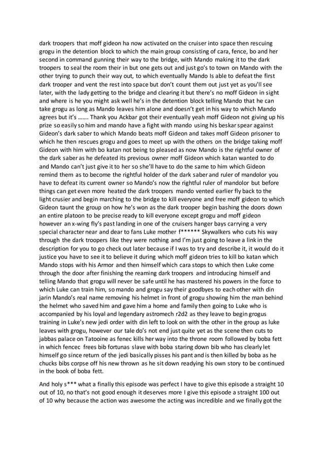 The mandalorian season 2 review series episode 8 script 8 | DOCX ...