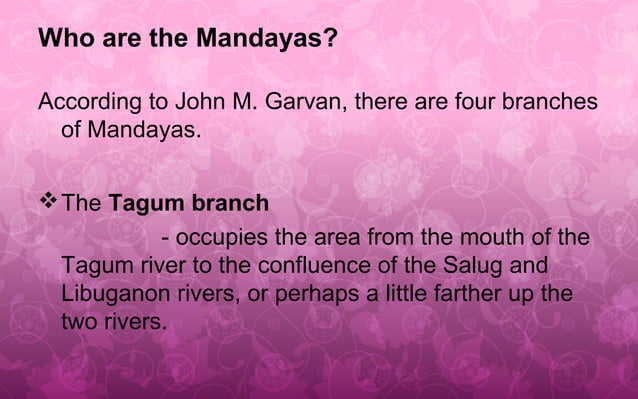 The mandaya of davao oriental | PPT | Zoos & Aquariums | Attractions