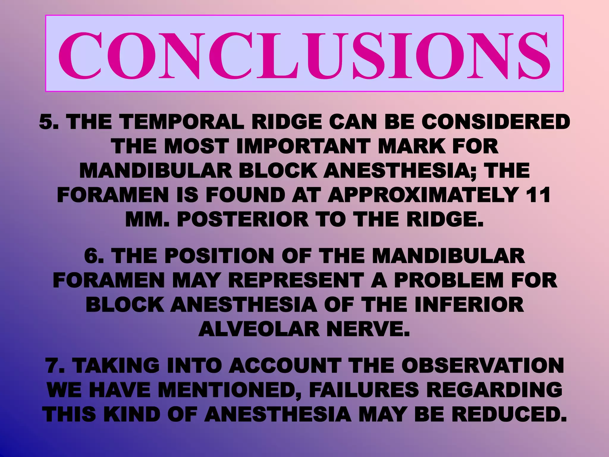The mandibular foramen - role of its position in block anaesthesia .ppt