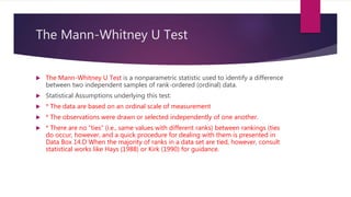 The mann whitney u test | PPTX