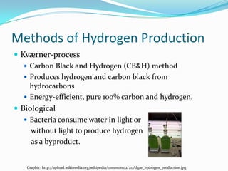 The manufacturing and storage of hydrogen | PPTX