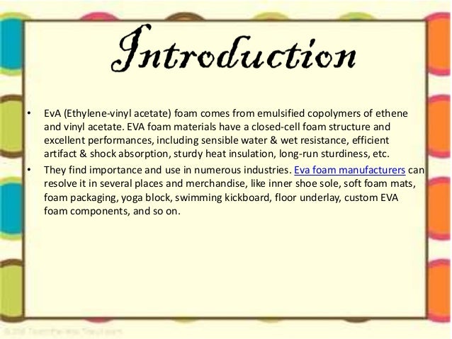 Eva foam benefit and performance | PPTX