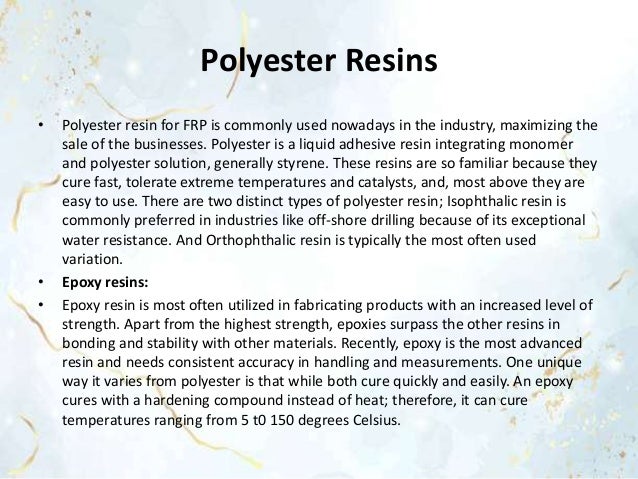 Basics of Polyester resin for FRP | PPTX
