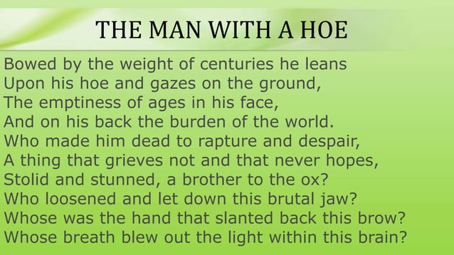 The man with a hoe | PPTX