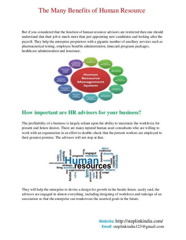 The many benefits of human resource