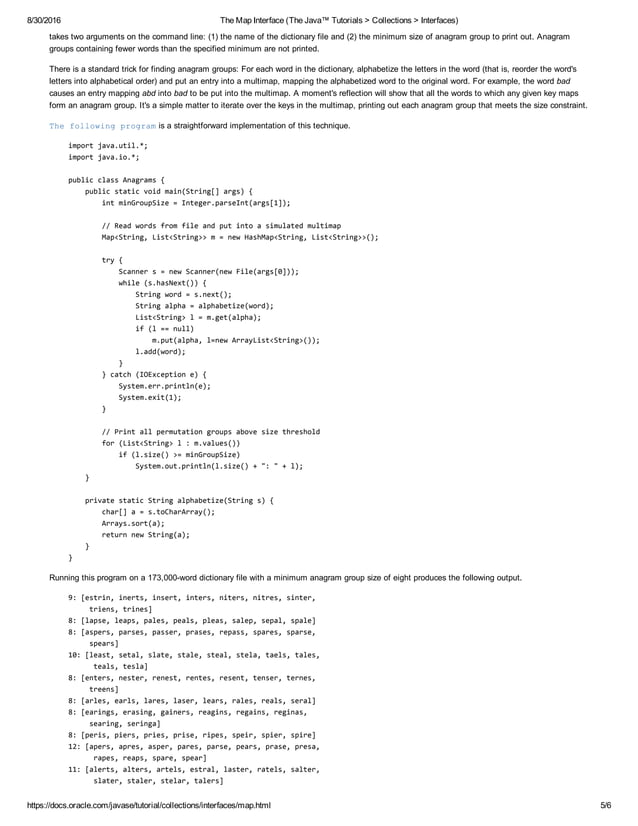 The map interface (the java™ tutorials collections interfaces) | PDF