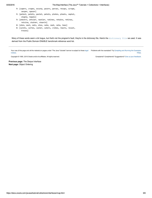 The map interface (the java™ tutorials collections interfaces) | PDF