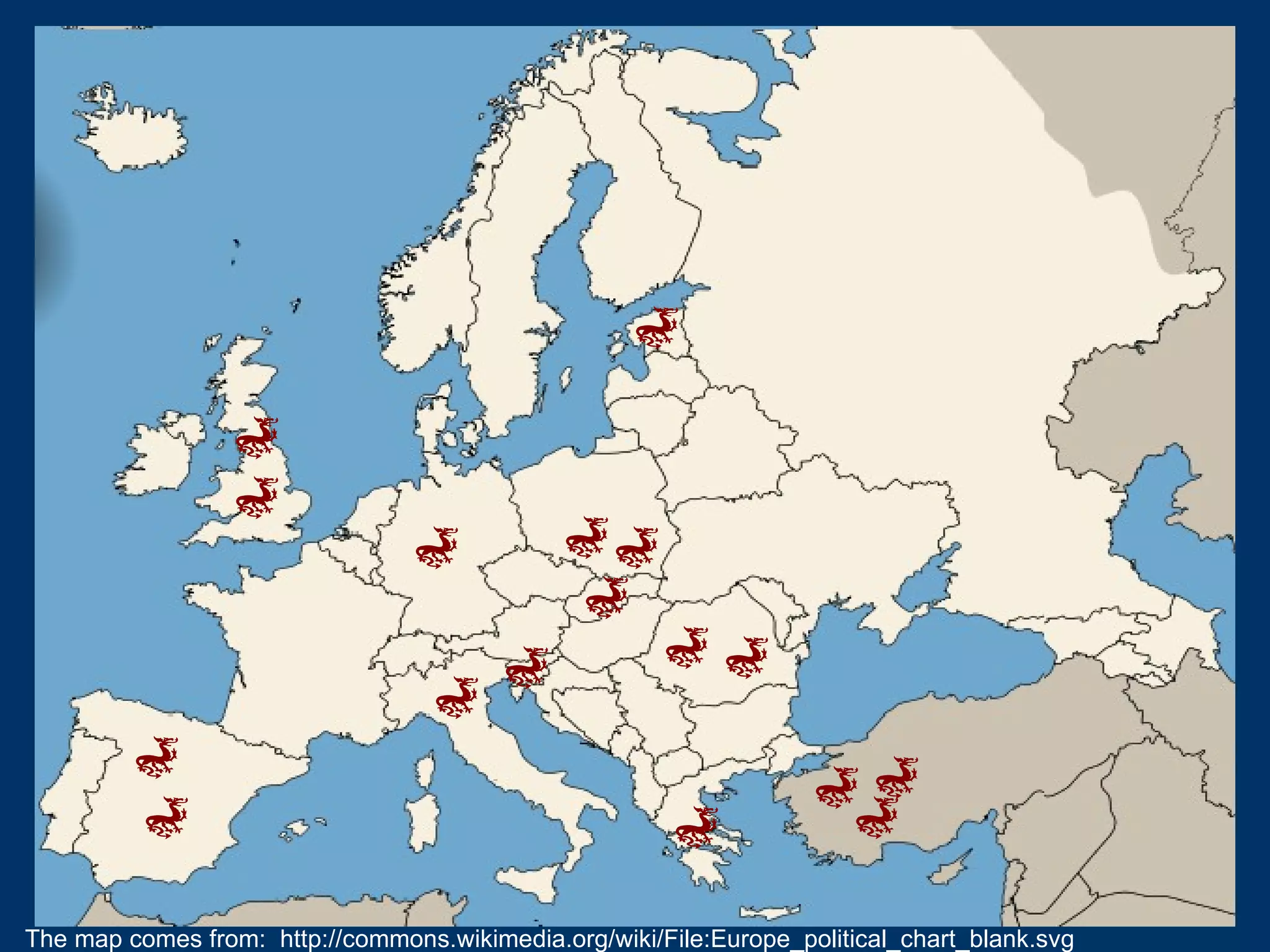 The map of european dragons | PPT