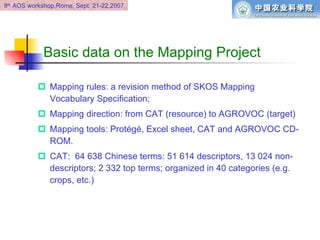 The mapping project from Cat to AGROVOC | PPT