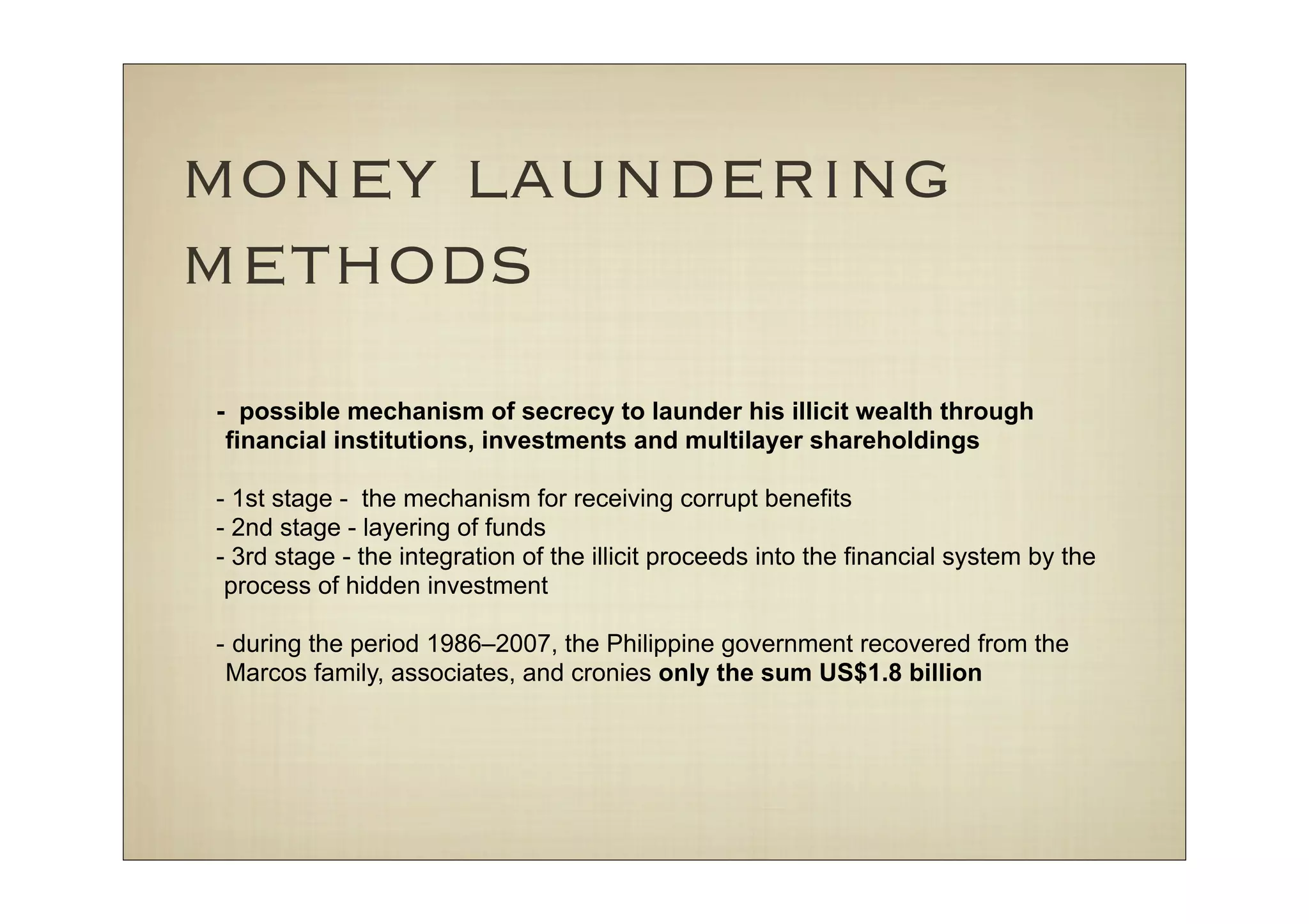 The Marcos Cleptocracy - crony capitalism, money laundering and ...