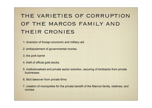 The Marcos Cleptocracy - crony capitalism, money laundering and ...