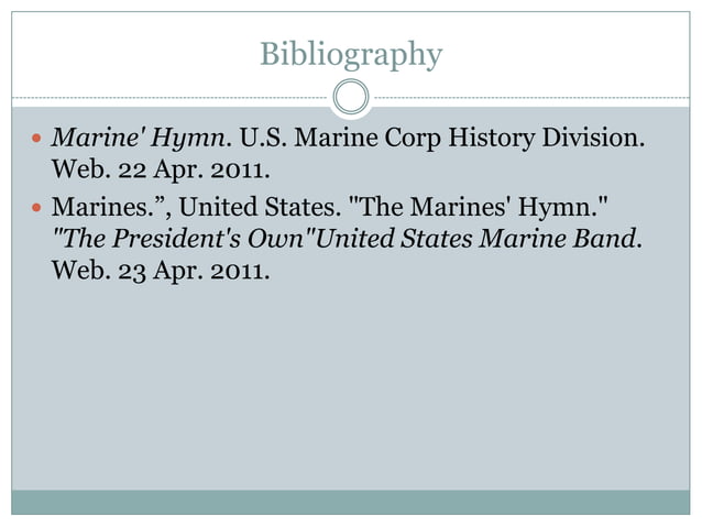 "The Marines Hymn" | PPTX | Music | Entertainment