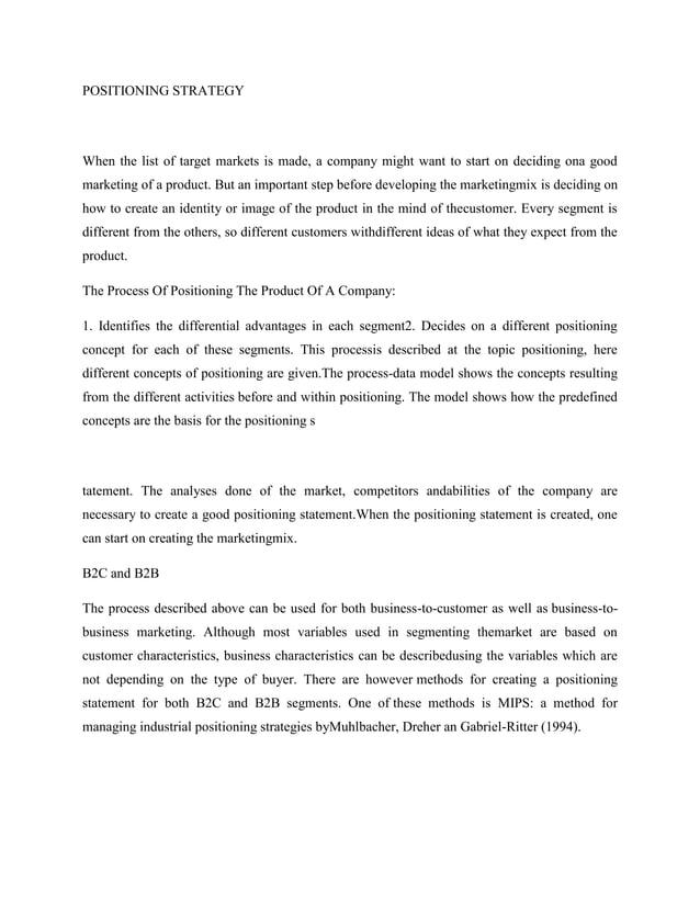 The marketing mix | PDF